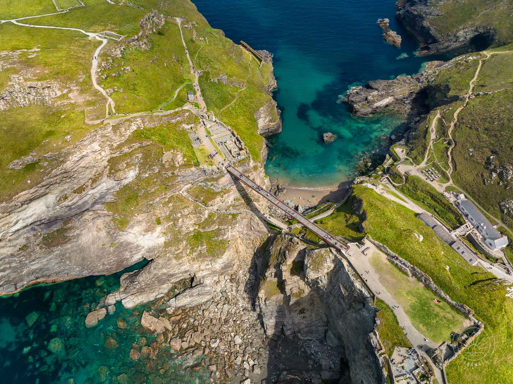 Tintagel Castle Bridge | Aerial Cornwall