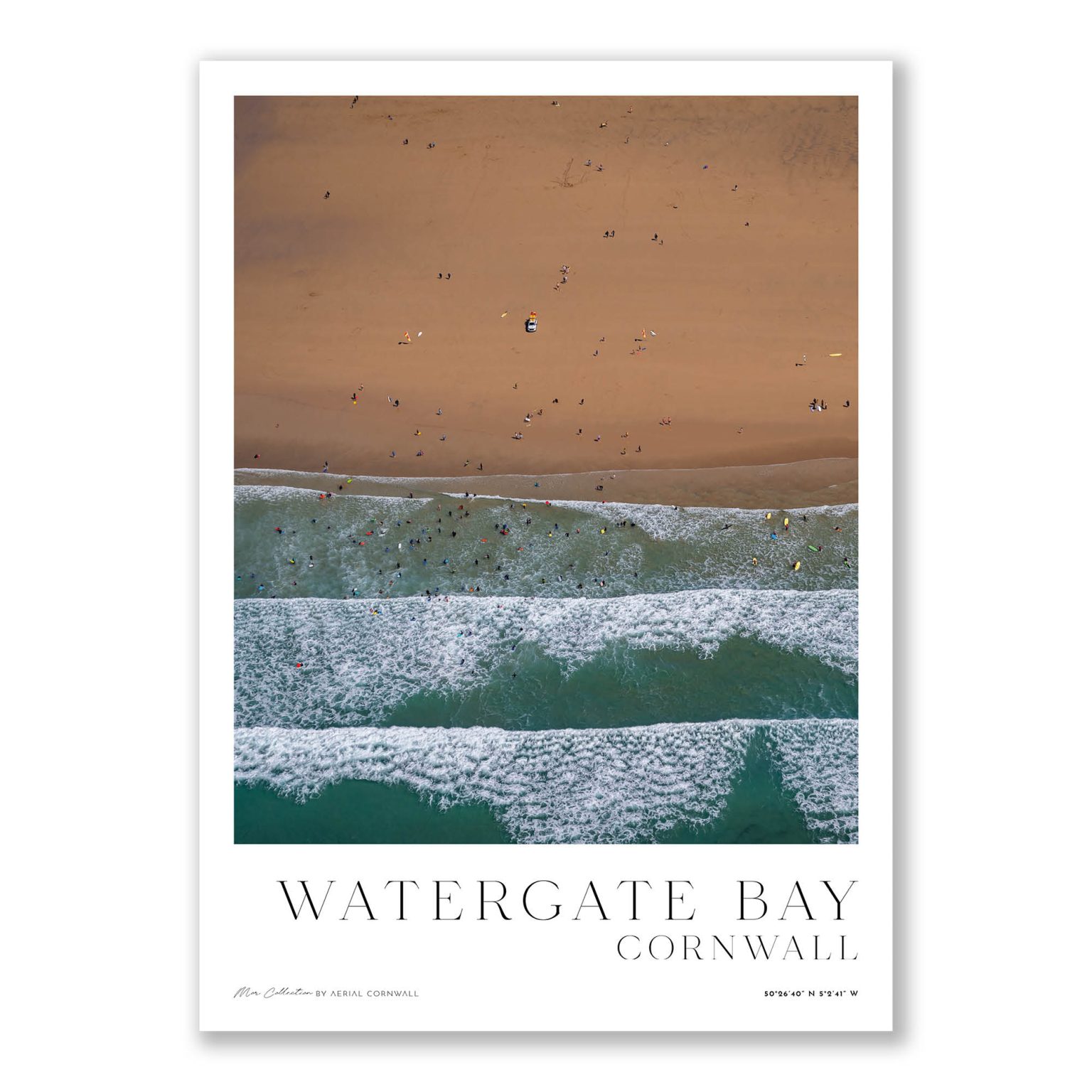 Art Poster - Watergate Bay | Aerial Cornwall